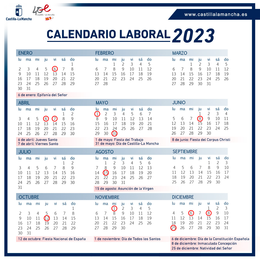 Manzanares En Imágenes Calendario Laboral De Castilla La Mancha Y