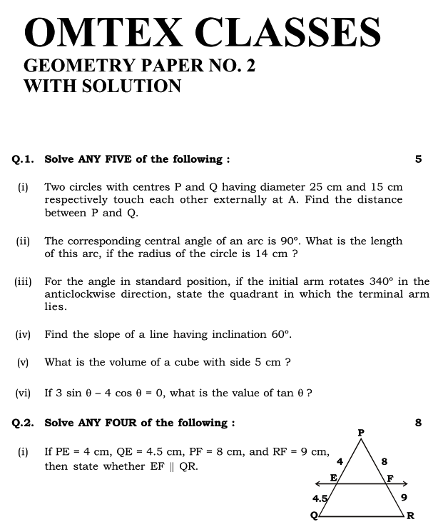 Omtex Classes Geometry Paper Two