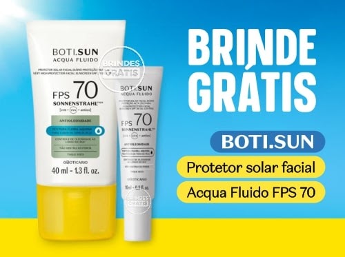 Brinde Liberado Protetor Solar Facial Acqua Fluido Botisun Do Boticário