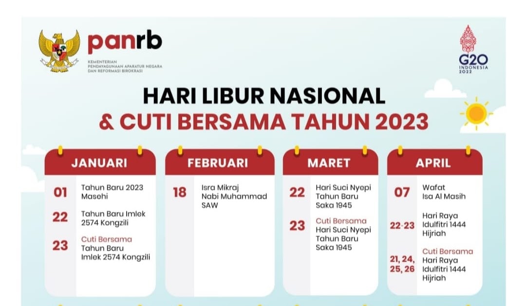 Skb 3 Menteri Tentang Hari Libur Nasional Dan Cuti Bersama Tahun 2023