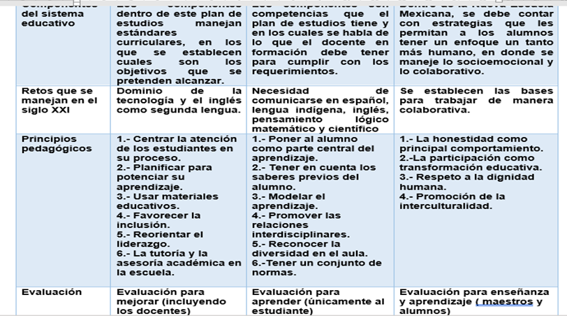 Evidencias De Práctica Profesional Y Vida Escolar Cuadro Comparativo