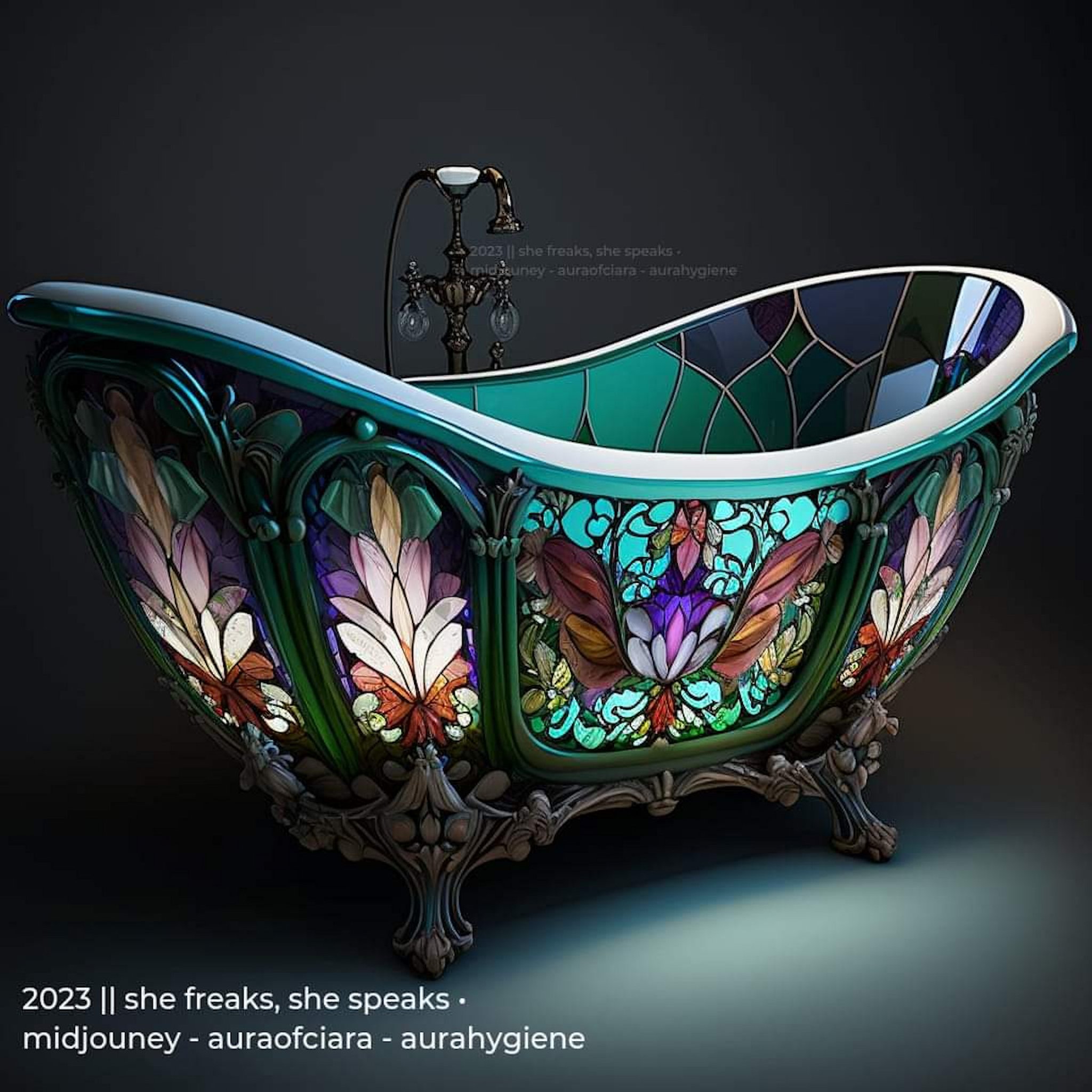 Linda Mooneys Other Worlds Of Romance Stained Glass Bathtubs By She