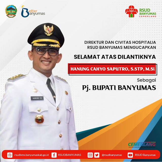 Selamat Hanung Cahyo Saputro Resmi Jabat Pj Bupati Banyumas Rsud