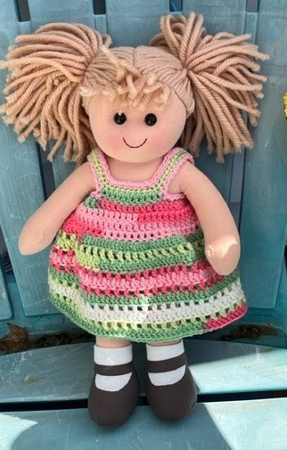 Craft Attic Resources Rag Doll Watermelon Summer Dress