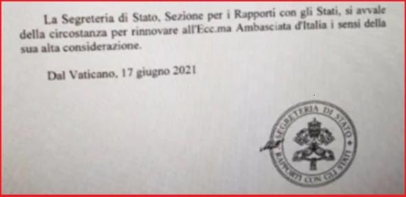 La Gioia Del Vangelo Ddl Zan Ecco Il Testo Della Nota Verbale Della