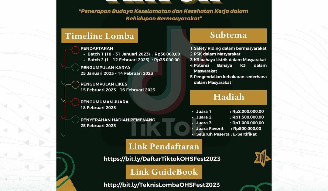 Lomba Tiktok Ohs Fest 2023 Berhadiah Jutaan Rupiah Info Lomba 2023