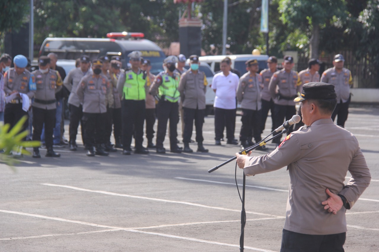 Terjunkan Ratusan Personil Polresta Bandar Lampung Gelar Apel Kesiapan