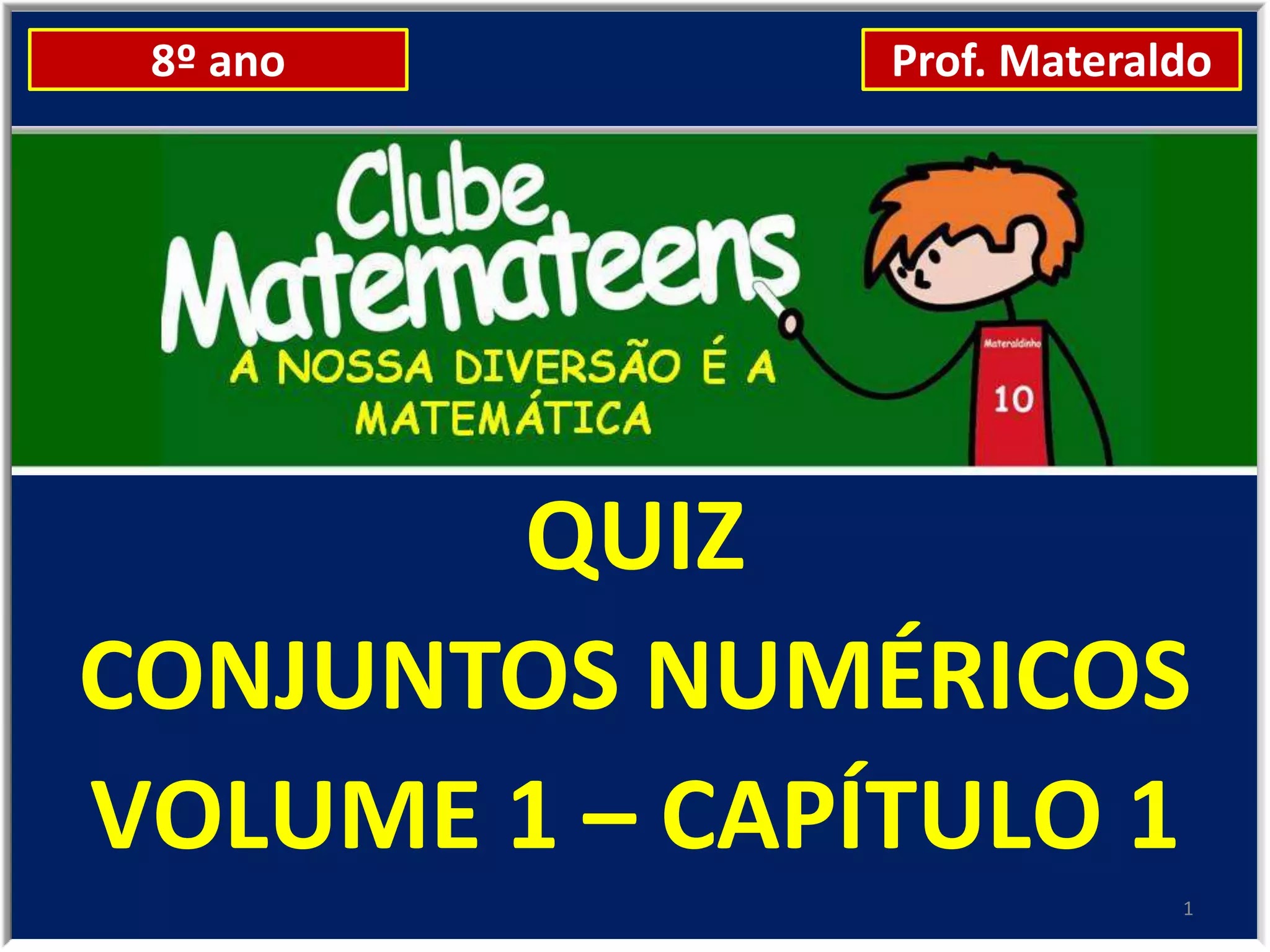 Quiz Conjuntos NumÉricos 8 Ano Atividades De Matemática