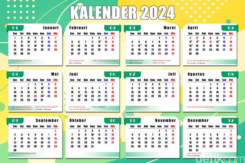 Download Kalender 2024 Masehi 1445 Hijriyah Lengkap File Coreldraw