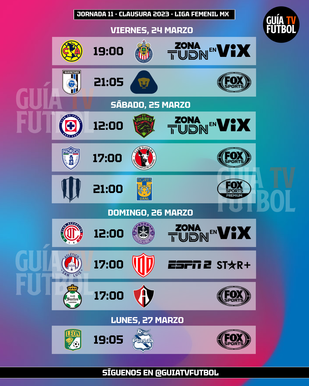 Jornada 11 Liga Mx Femenil Clausura 2023 Fútbol En Vivo México Guía