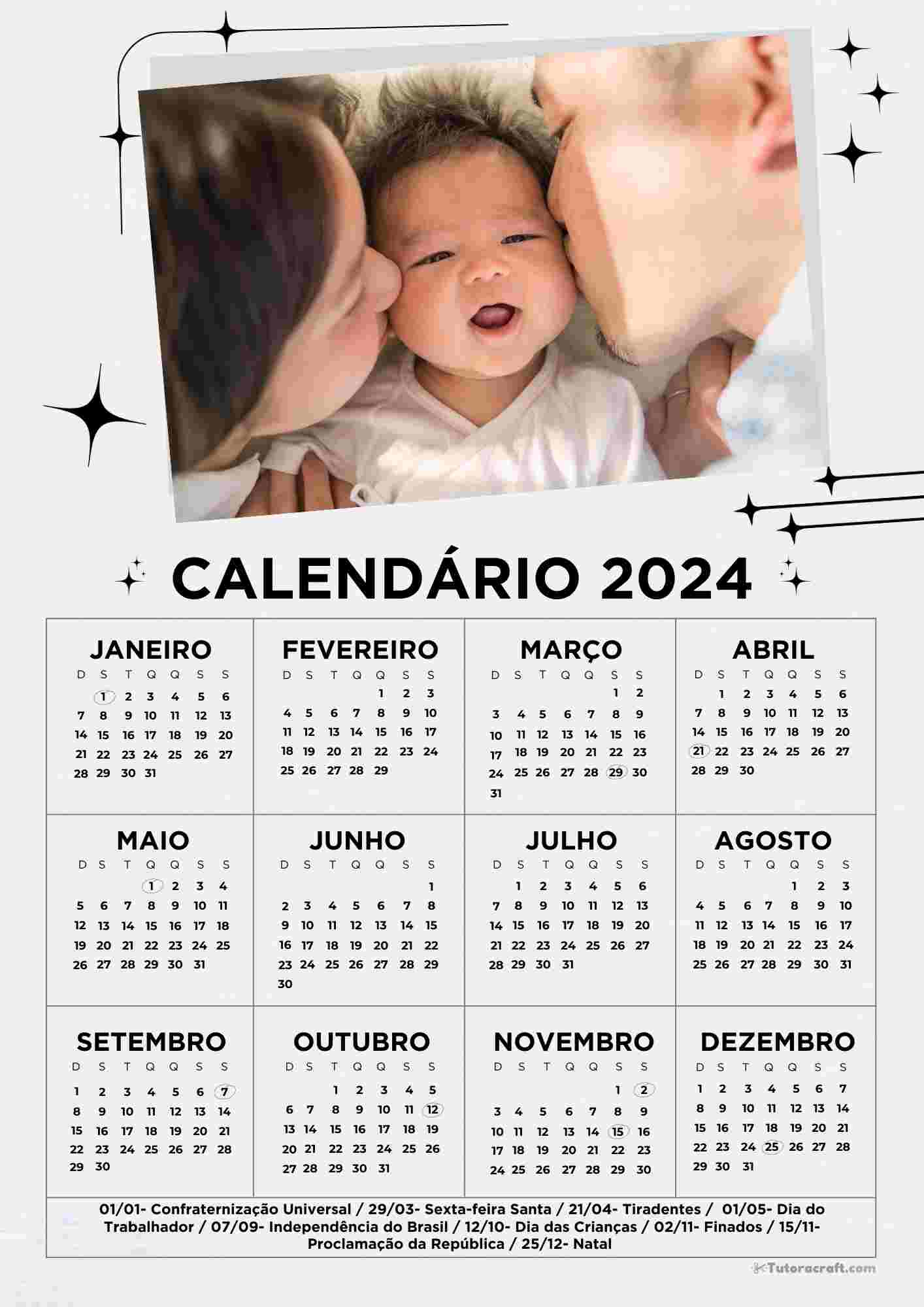 Calendário 2024 Personalizado Com Foto