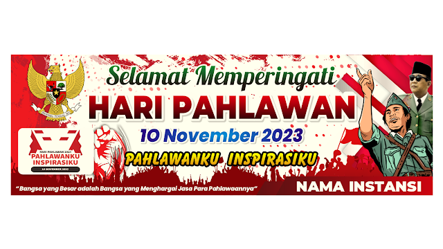 Download Cdr Desain Spanduk Mmt Banner Hari Pahlawan 2023 Siap Edit