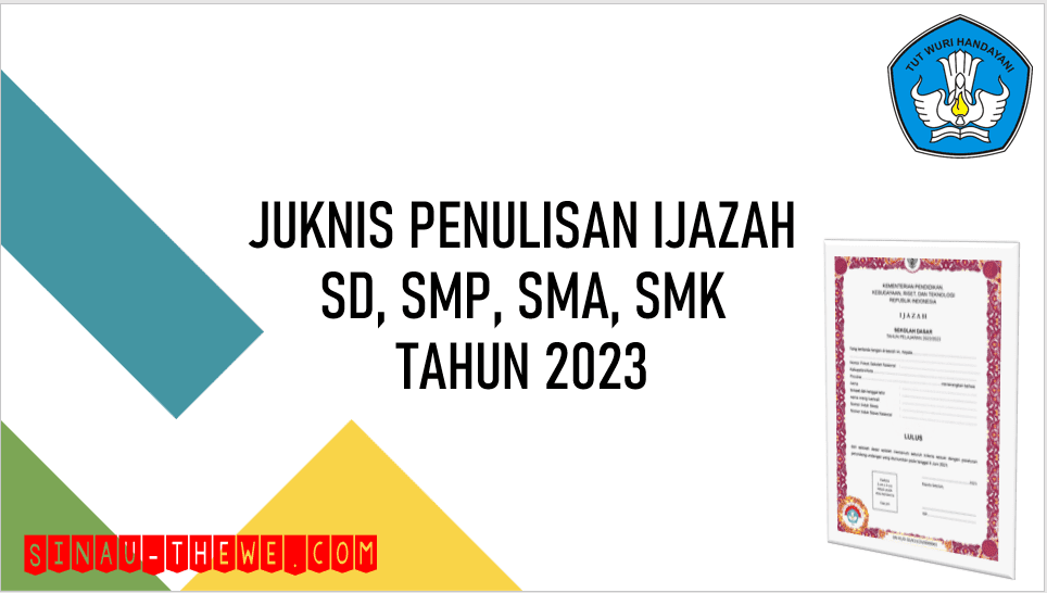 Juknis Penulisan Ijazah Tahun 2023 Sdsmpsmasmk Sinau