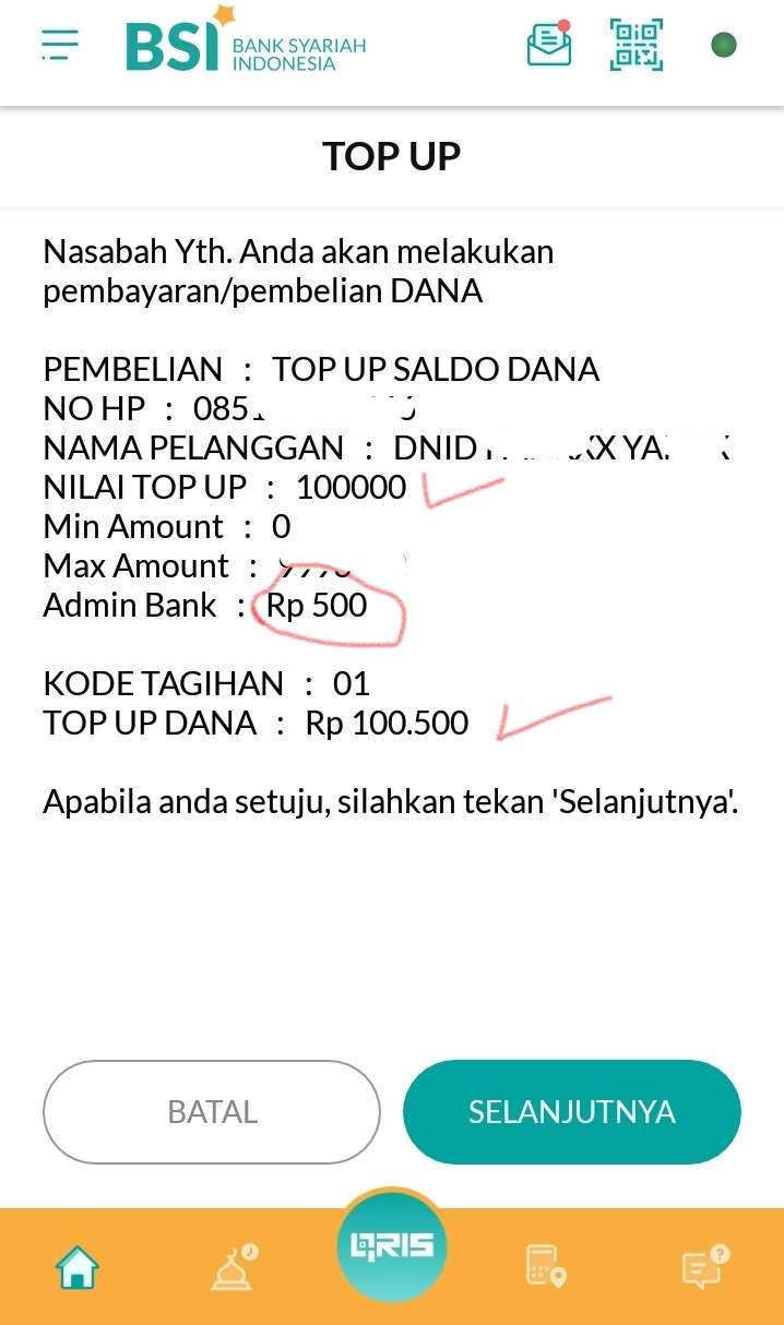 Cara Transfer Dari Bsi Ke Dana Biaya Admin Rp 500 Lewat Bsi Mobile Top