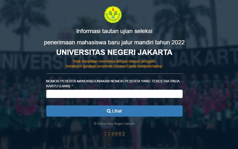 Link Pengumuman Penmaba Unj 2022 Jalur Mandiri Hasil Seleksi Di