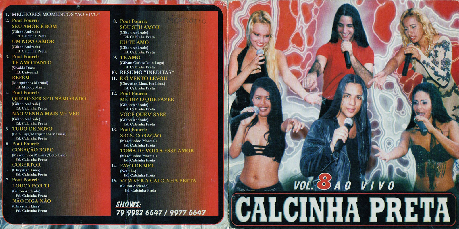 Encarte Calcinha Preta Vol 8 Ao Vivo Encartes Pop