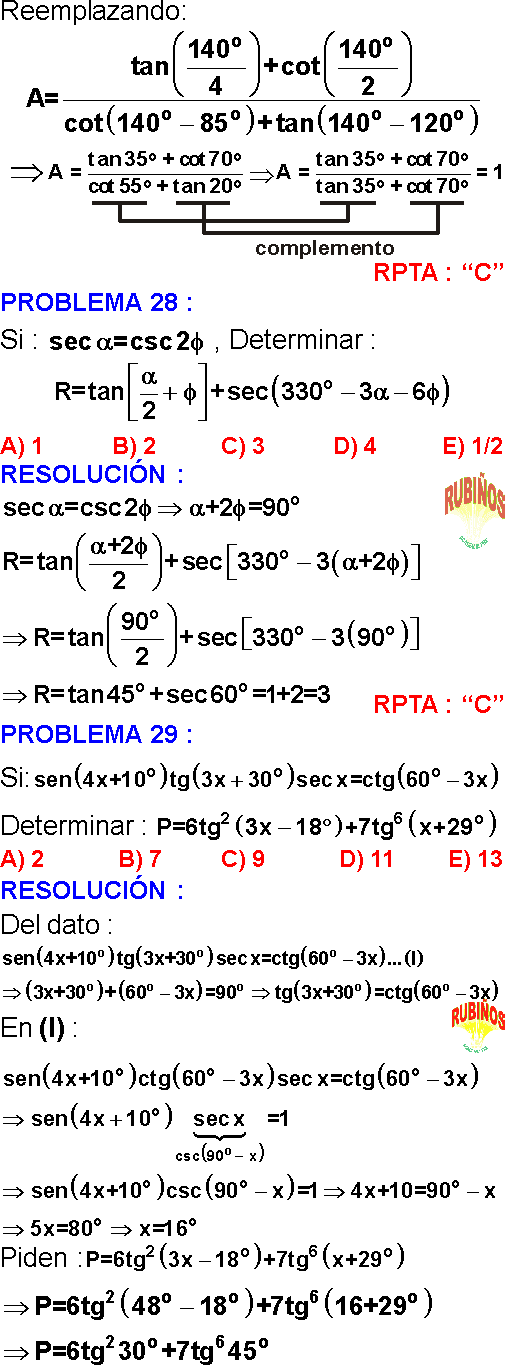 Propiedades De Las Razones TrigonomÉtricas Ejercicios Resueltos De