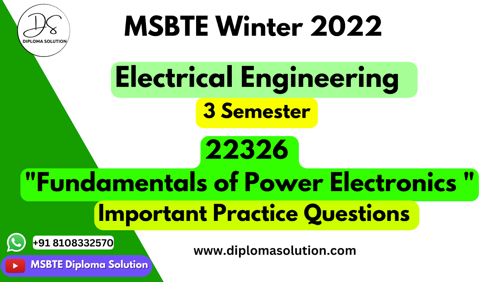 22326 Fundamentals Of Power Electronics Important Questions For Msbte