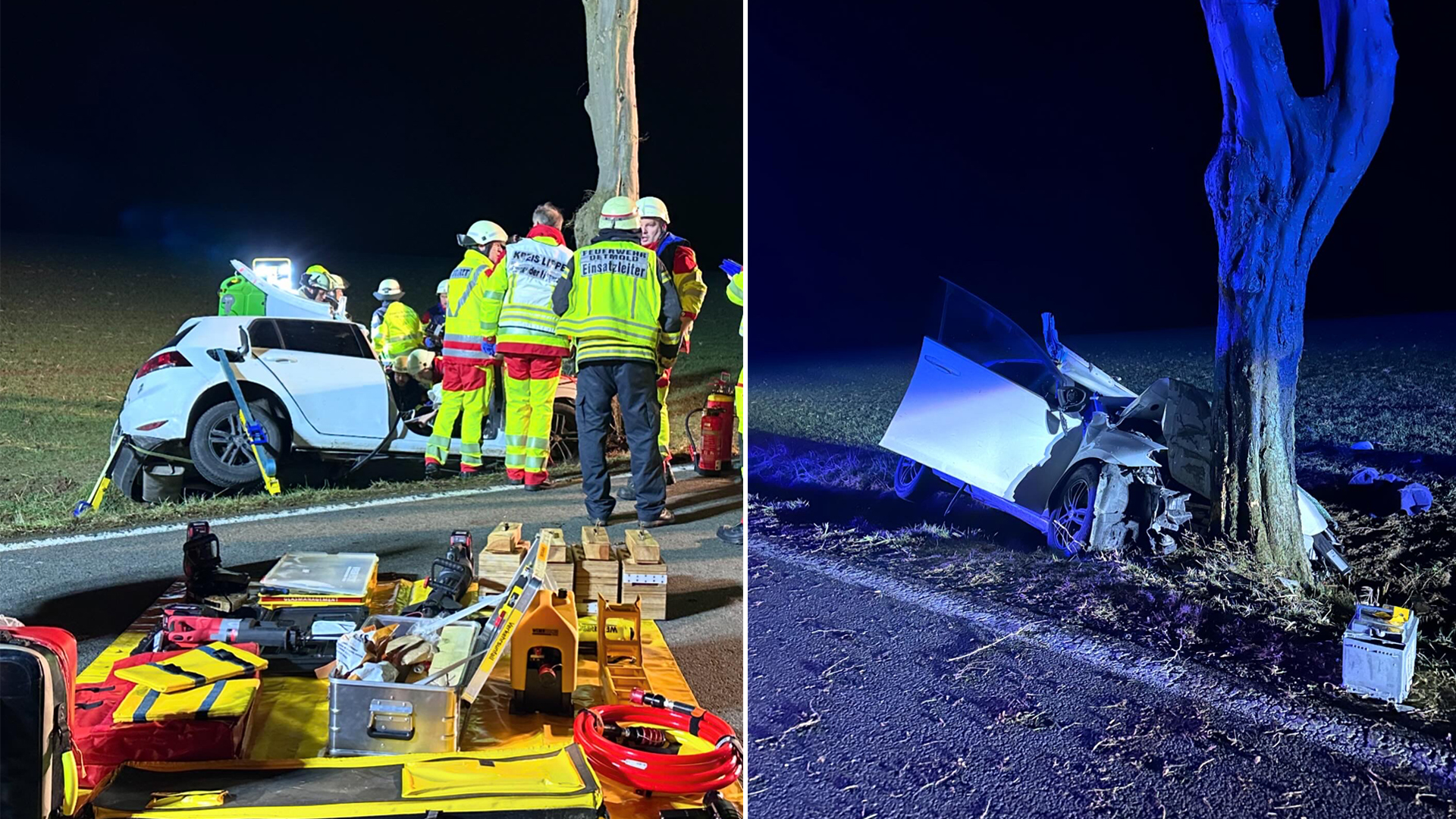 Nrw Aktuelltv Detmold Auto Prallt Frontal Gegen Baum Drei Personen