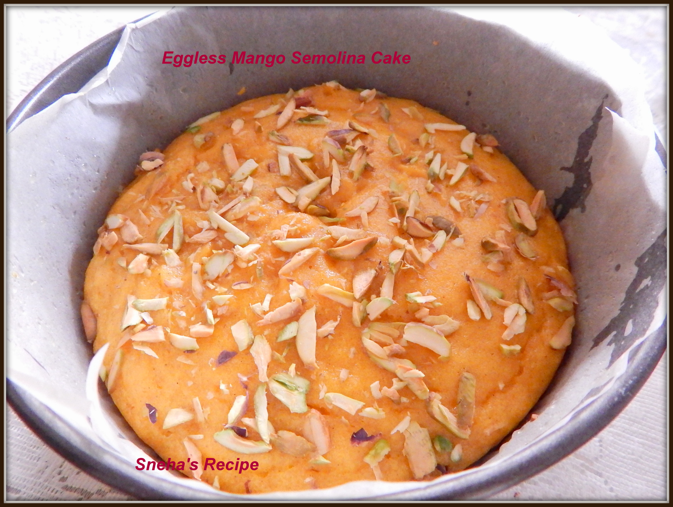 Eggless Mango Semolina Cakesundayfunday Snehas Recipe