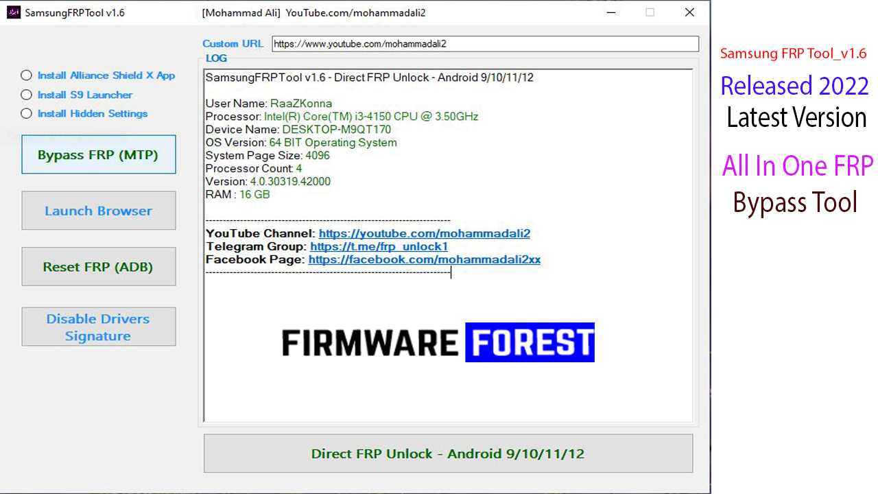 Samsung Frp Toolv16released 2022 Latest Version All In One Frp