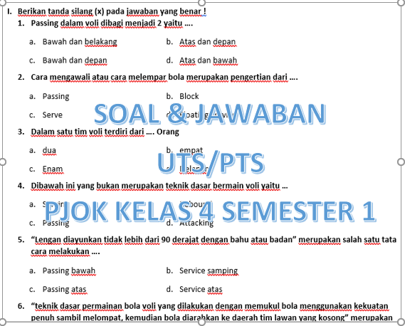 Soal Utspts Pjok Kelas 4 Semester 1 Kherysuryawanid