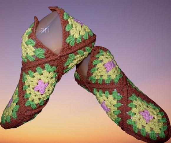 Crochet Granny Square Slippers Patterns