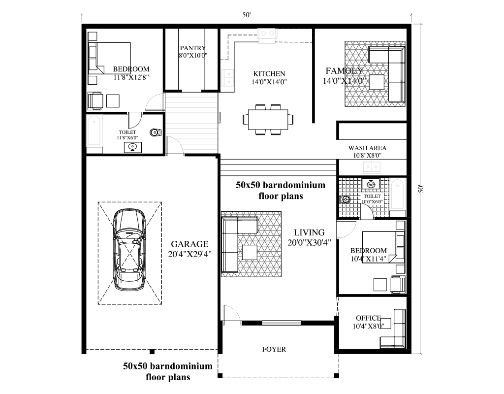 50x50 Barndominium Floor Plans 2dhouses Free House Plans 3d