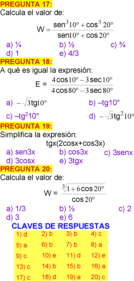 Identidades Del Ángulo MÚltiple Ejercicios Resueltos De TrigonometrÍa