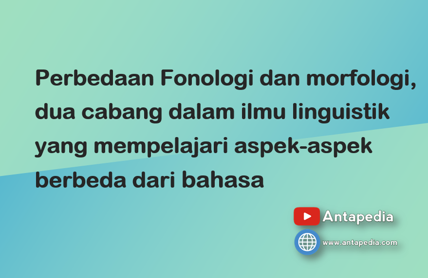 Perbedaan Fonologi Dan Morfologi Dua Cabang Dalam Ilmu Linguistik Yang