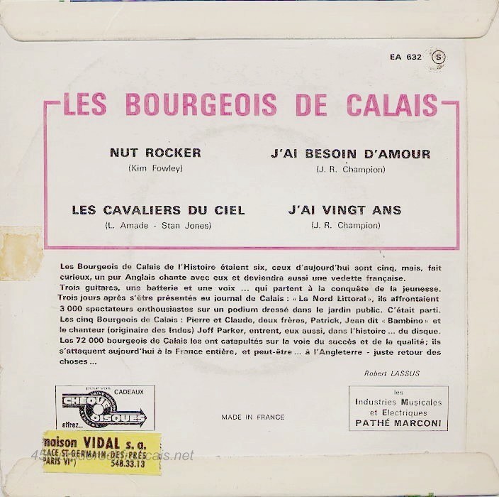 Les Eps Français Bourgeois De Calais 1962 Fr Pathe 632 Nut