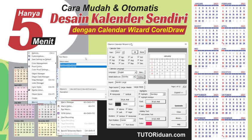Cara Otomatis Desain Kalender Sendiri Setiap Tahunnya Dengan Calendar