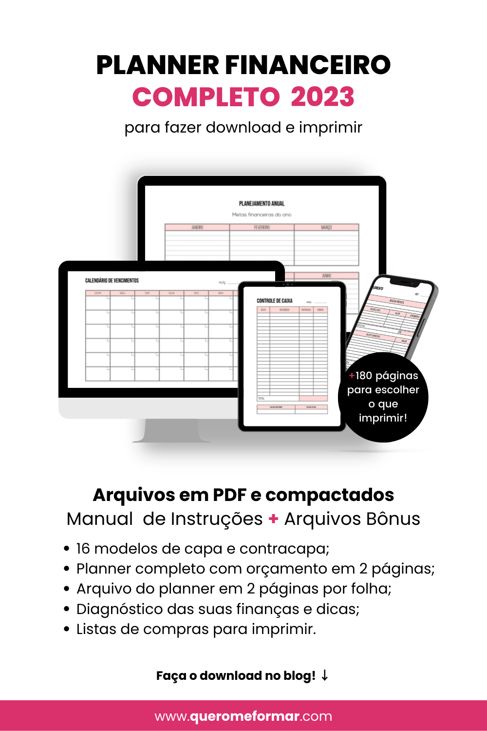 Blog Quero Me Formar — Organização And Finanças Planner Financeiro 2024