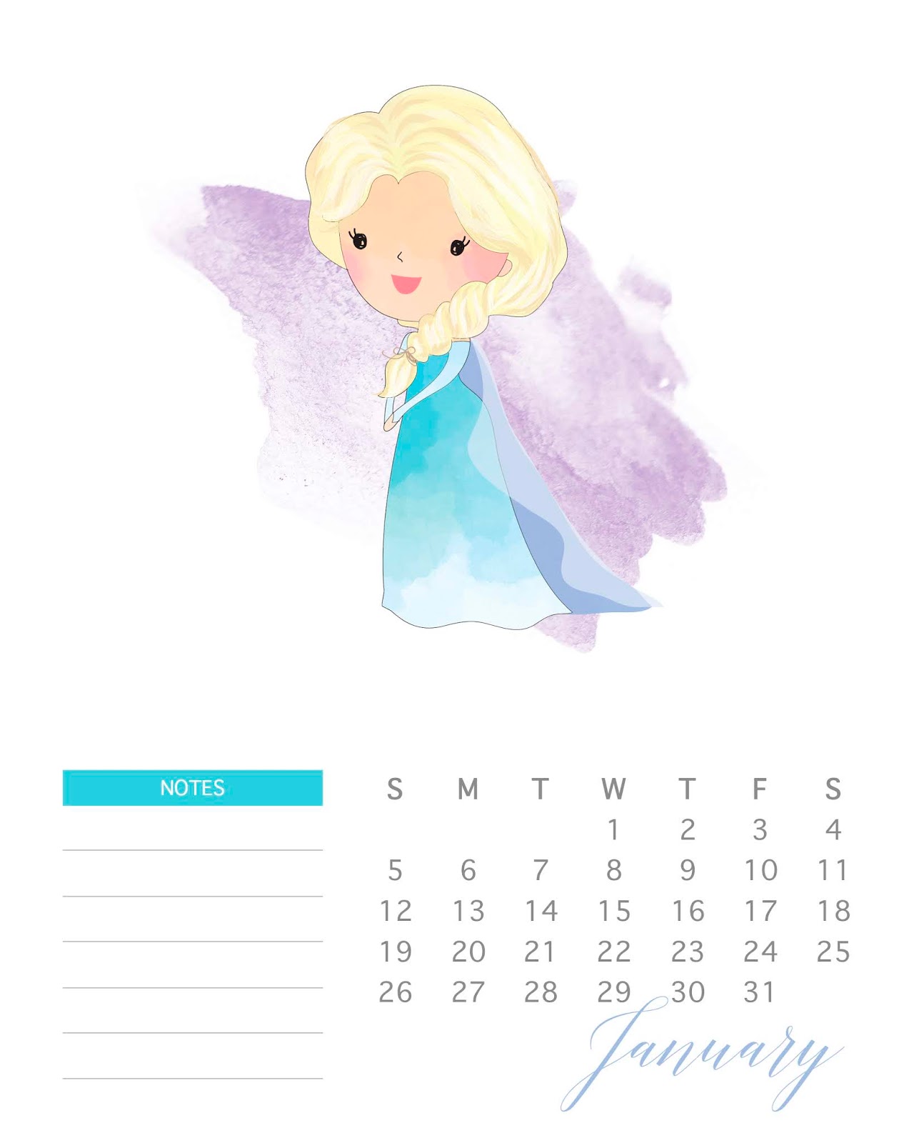 Princesas Disney Calendario 2020 Para Imprimir Gratis Ideas Y