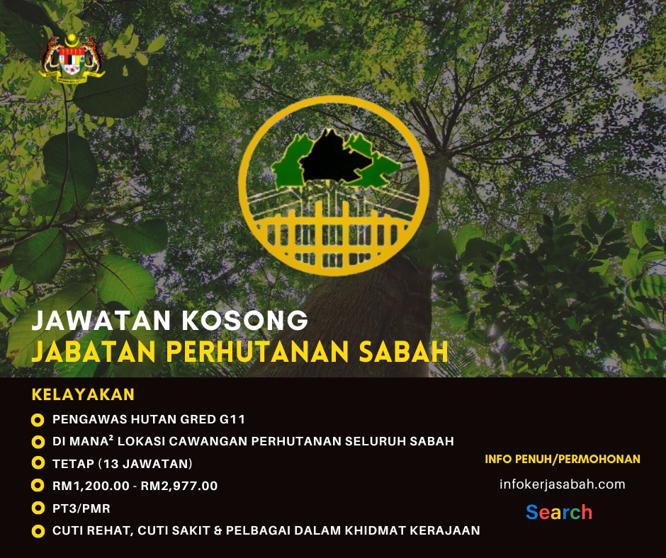 Jawatan Kosong Jabatan Perhutanan Sabah Tahun 2024