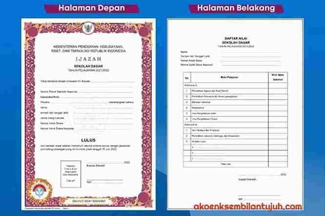 Tata Cara Penulisan Blangko Ijazah Sd Akoenk 97