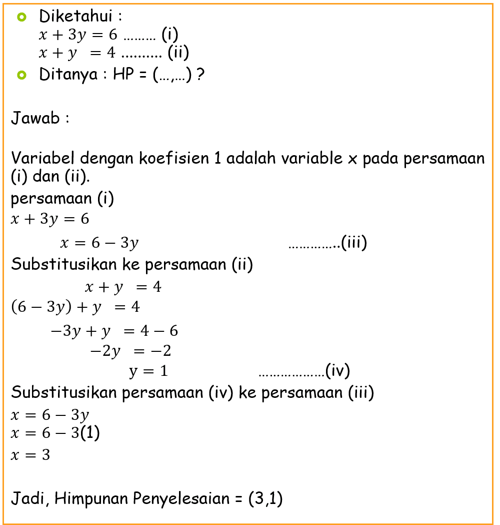 Sistem Persamaan Linear Dua Variabel