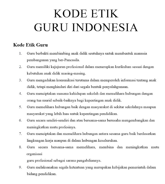 Kode Etik Guru Dan Ikrar Guru