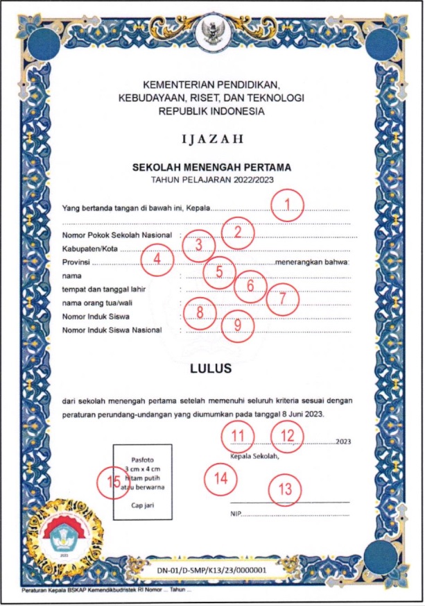 Juknis Penulisan Ijazah Tahun 20222023