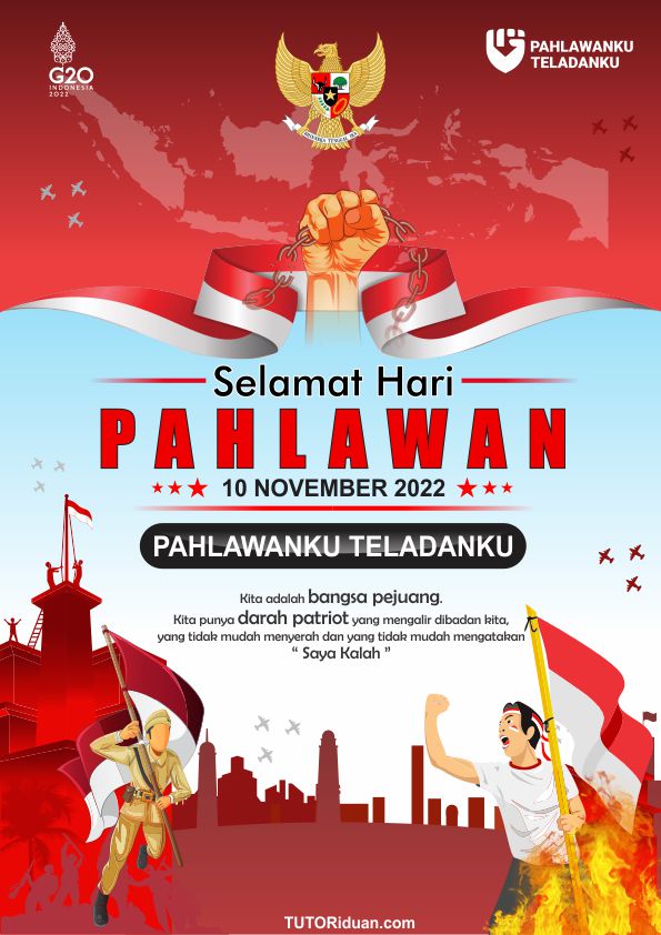 Desain Spanduk Banner Hari Pahlawan 2022 Coreldraw Photoshop Free Cdr