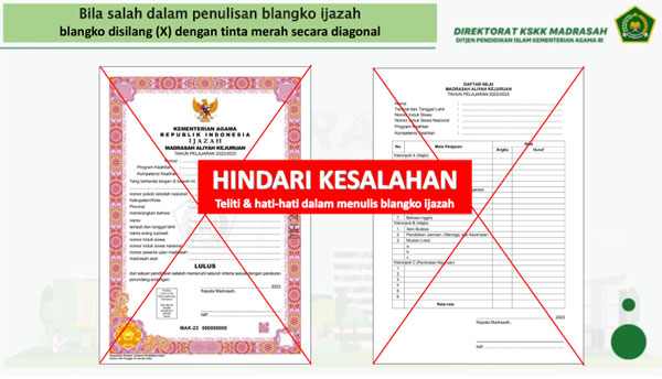 Petunjuk Teknis Penulisan Ijazah Ra Mi Mts Ma Tahun 2023