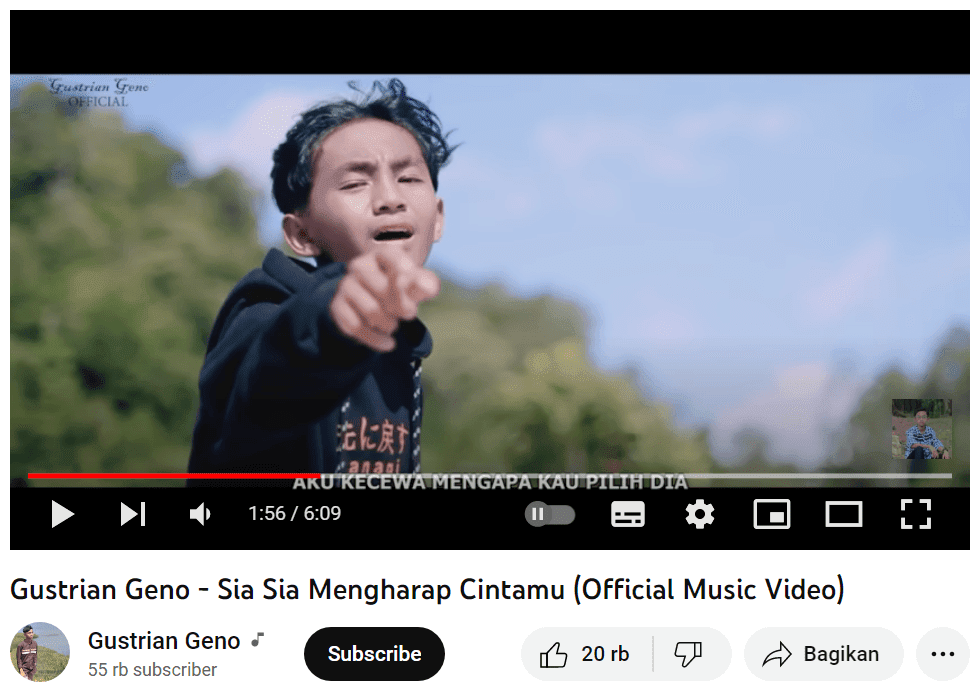 Lirik Lagu Sia Sia Mengharap Cintamu Gustrian Geno Viral Di Youtube Dan