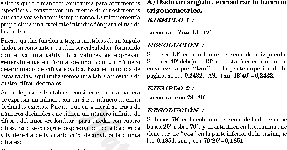 Tablas Trigonometricas E Interpolacion Ejercicios Resueltos Pdf