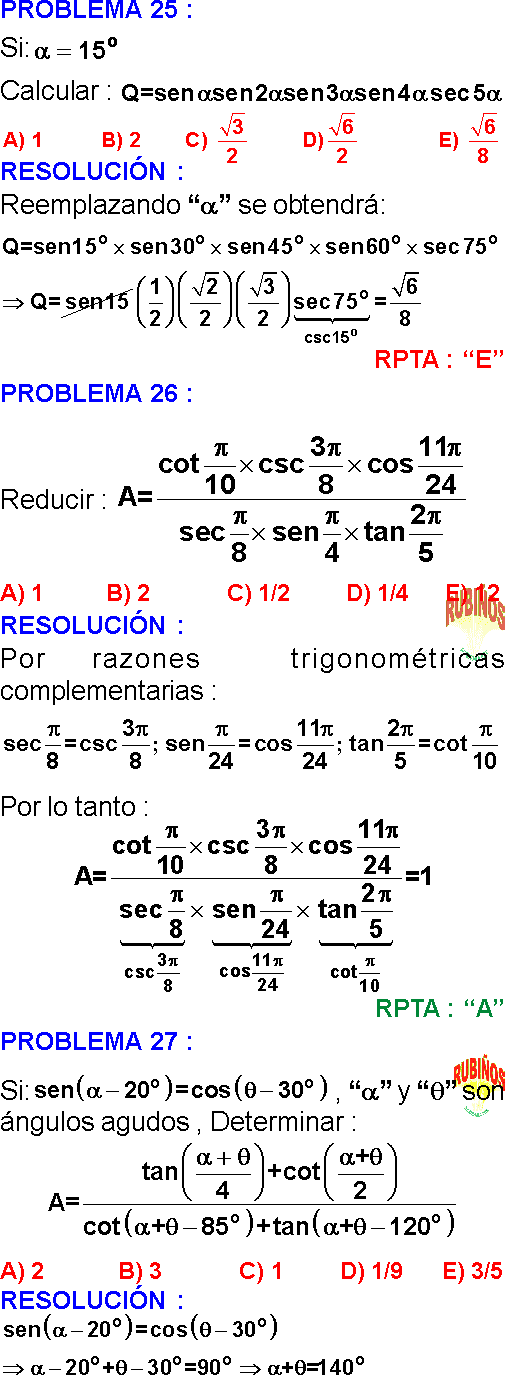 Propiedades De Las Razones TrigonomÉtricas Ejercicios Resueltos De