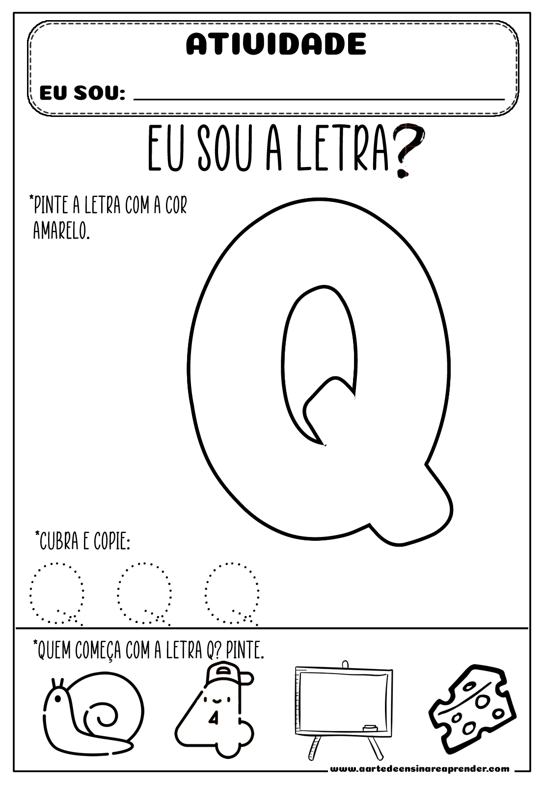 Atividade Pronta Letra Q A Arte De Ensinar E Aprender