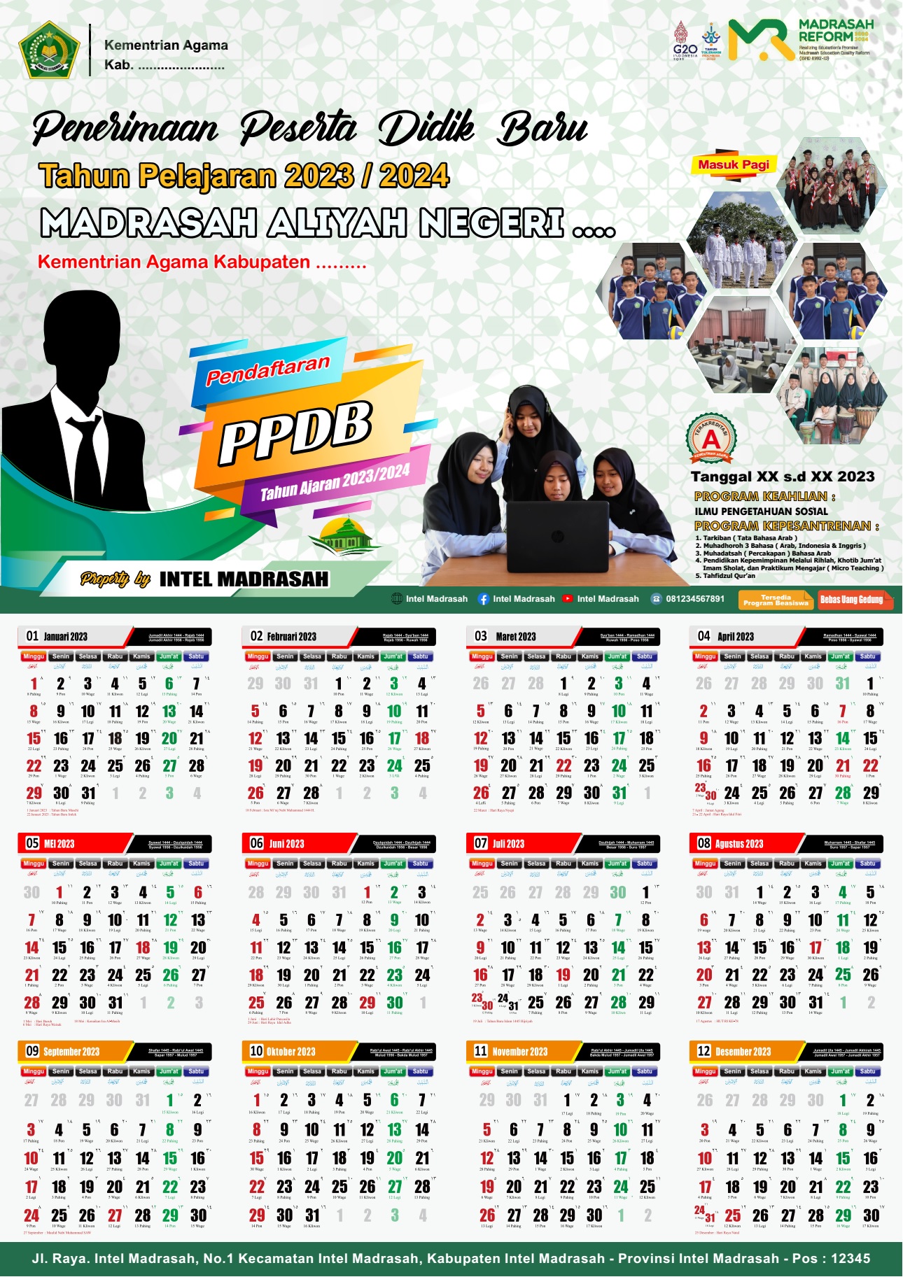 Download Kalender 2023 Lengkap Masehi Hijriah Dan Jaw