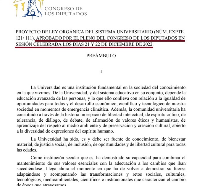 Ccoo Universidad De Las Palmas De Gran Canaria Aprobada La Ley