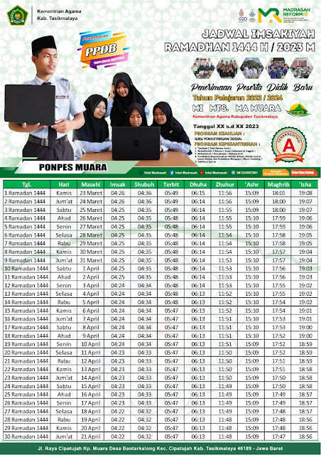 Desain Template Jadwal Imsakiyah 1444 H 2023 M Format Cdr Dan Pdf