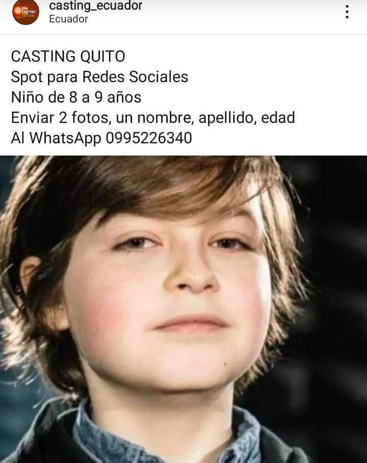 Casting En Quito Se Buscan Mujeres De 60 70 Años Y NiÑo Entre 8 9