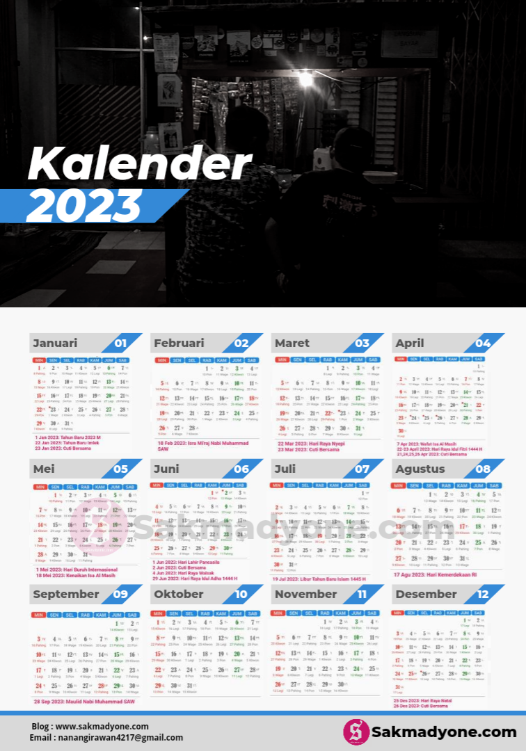 Download Kalender 2023 Lengkap Jawa Masehi Hijriyah Beserta